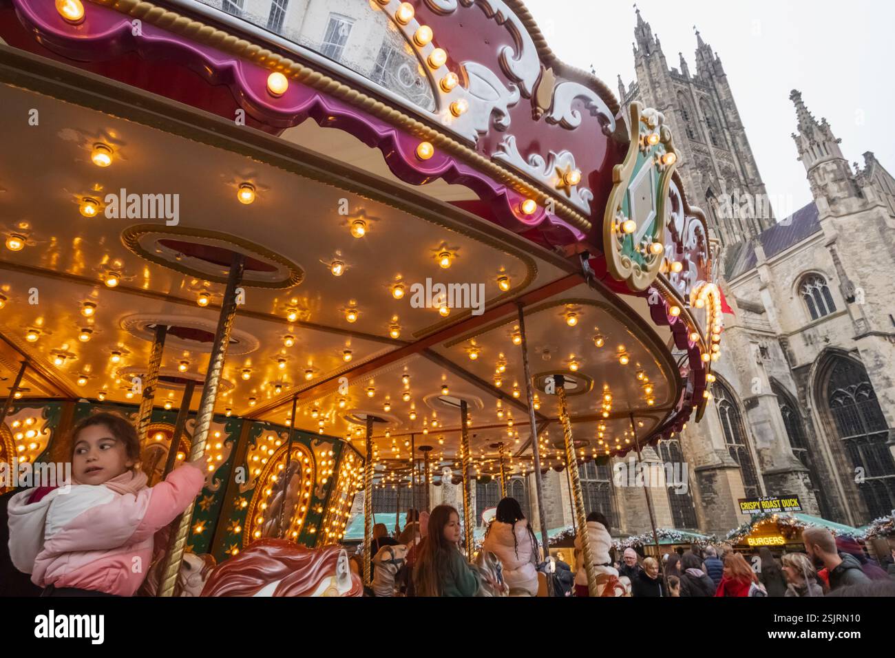 England, Kent, Canterbury, Canterbury Cathedral and Christmas Market ...