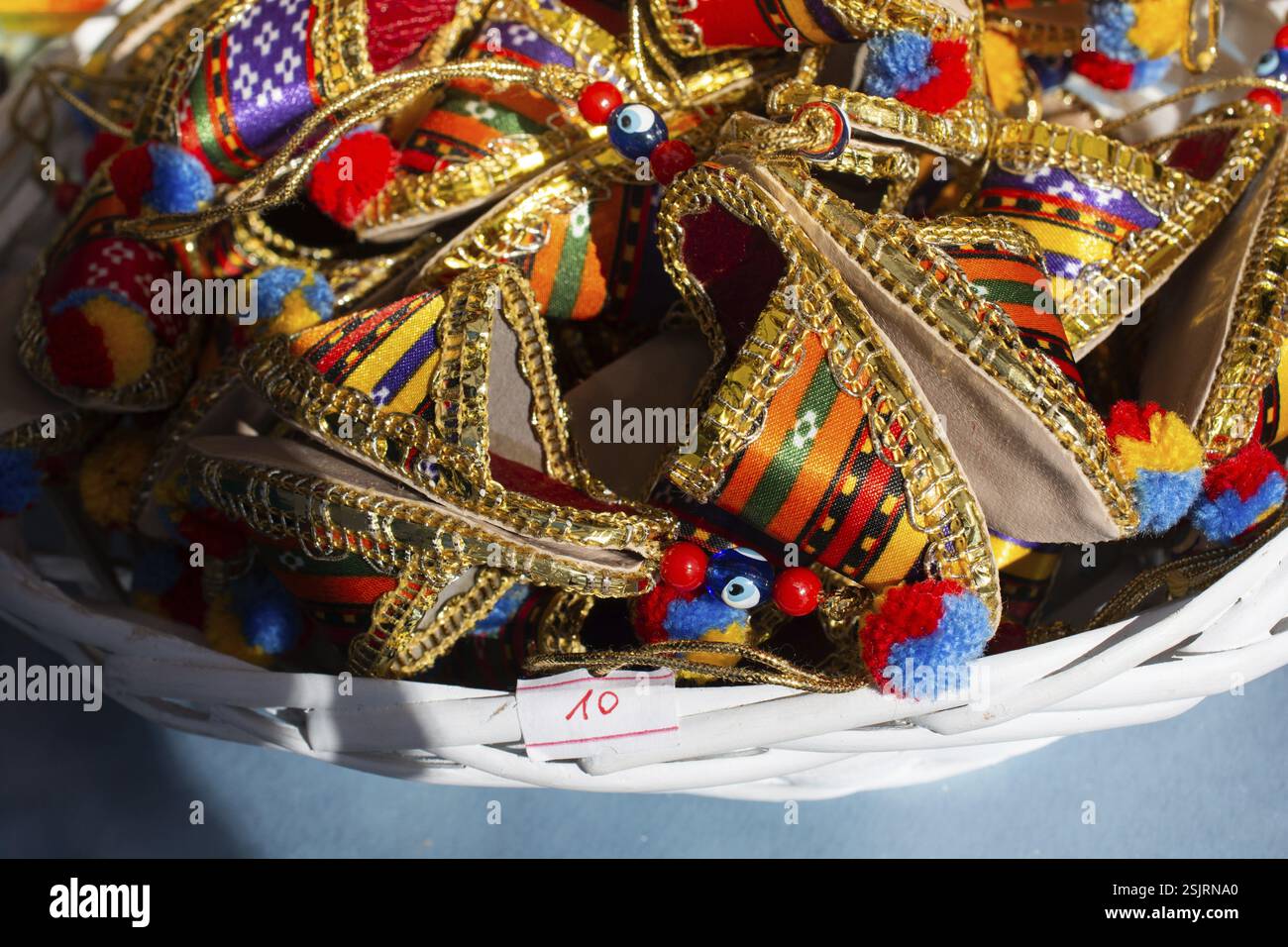 Set of traditional Turkish hand made slippers in the bazaar Stock Photo ...