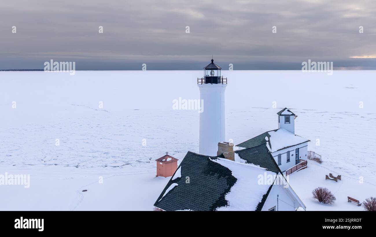 Aerial view tibbetts point lighthouse hi-res stock photography and ...