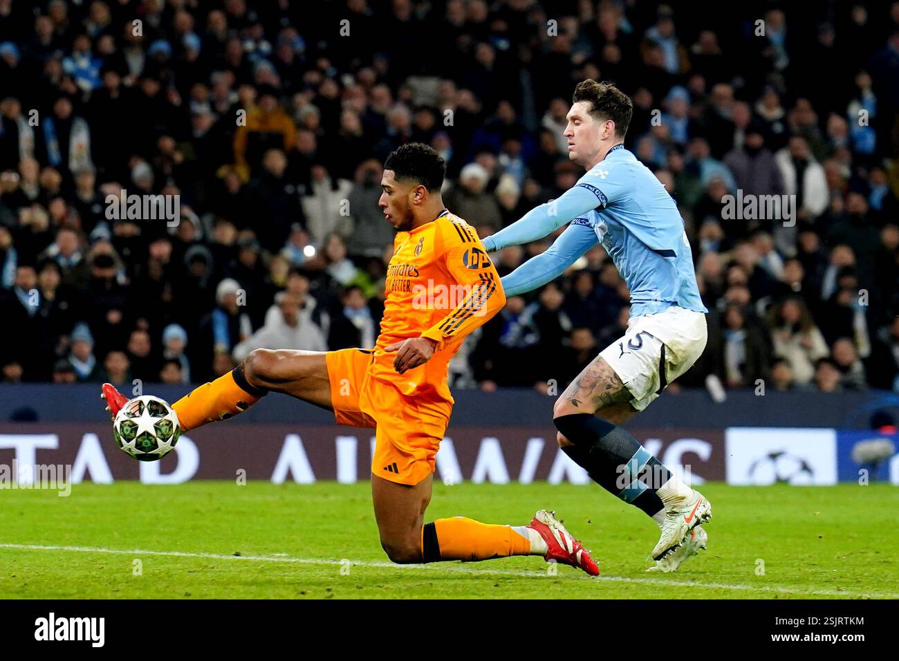 Real Madrid's Jude Bellingham scores their side's third goal of the ...
