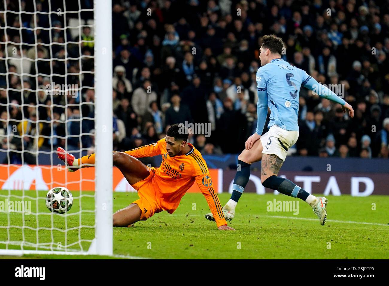 Real Madrid's Jude Bellingham scores their side's third goal of the ...