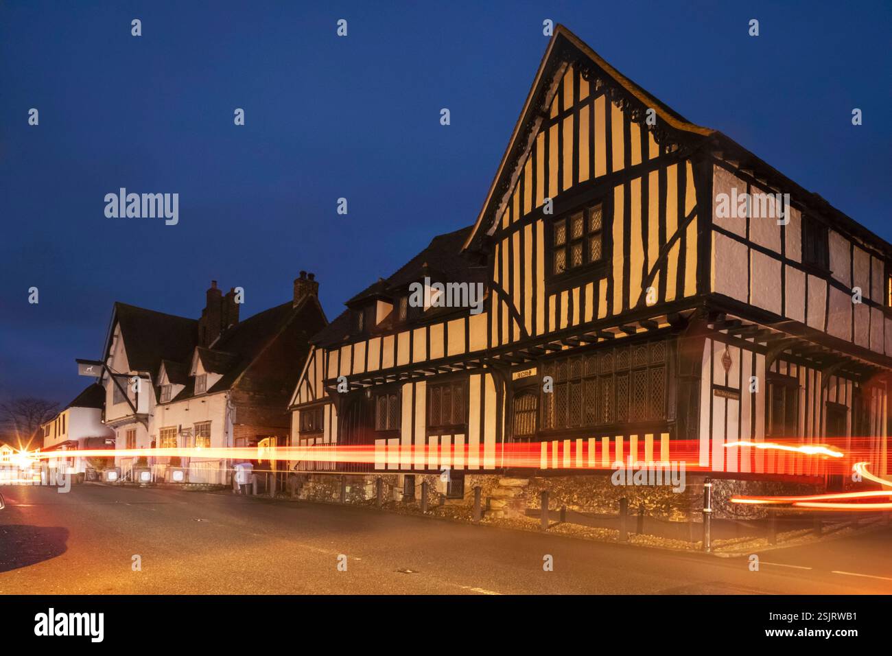 Night view of the historic half timbered old canonry building hi-res ...
