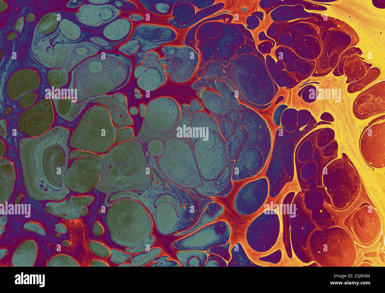 Beautiful abstract art of Ebru marbling painting techniques on water ...