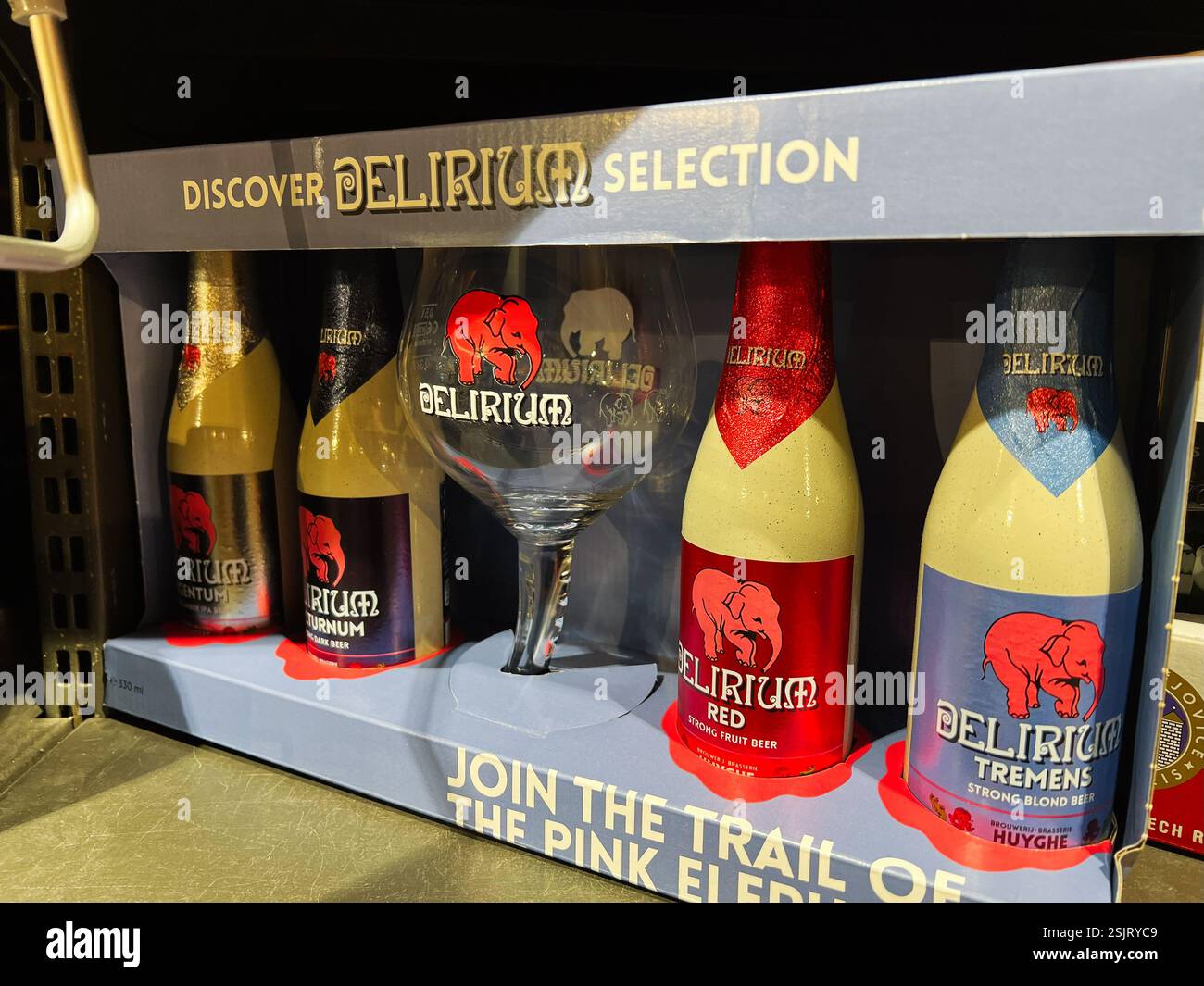 Kyiv, Ukraine - February 11, 2025: Delirium beer gift set with ...