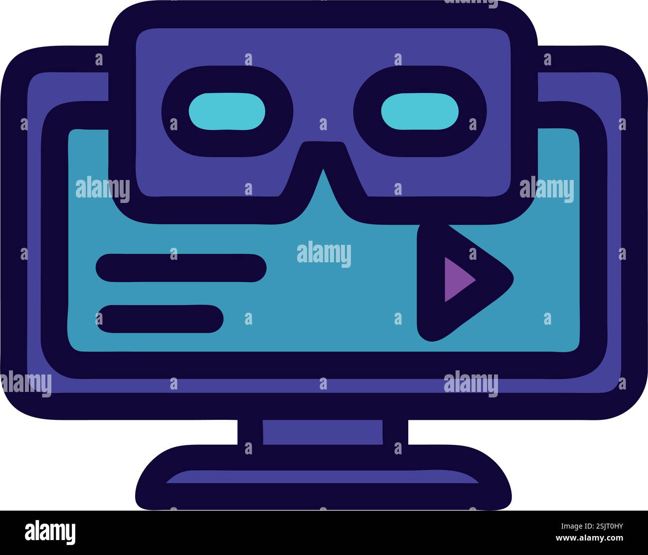 Virtual Reality Streaming and Interaction Icon Stock Vector Image & Art ...