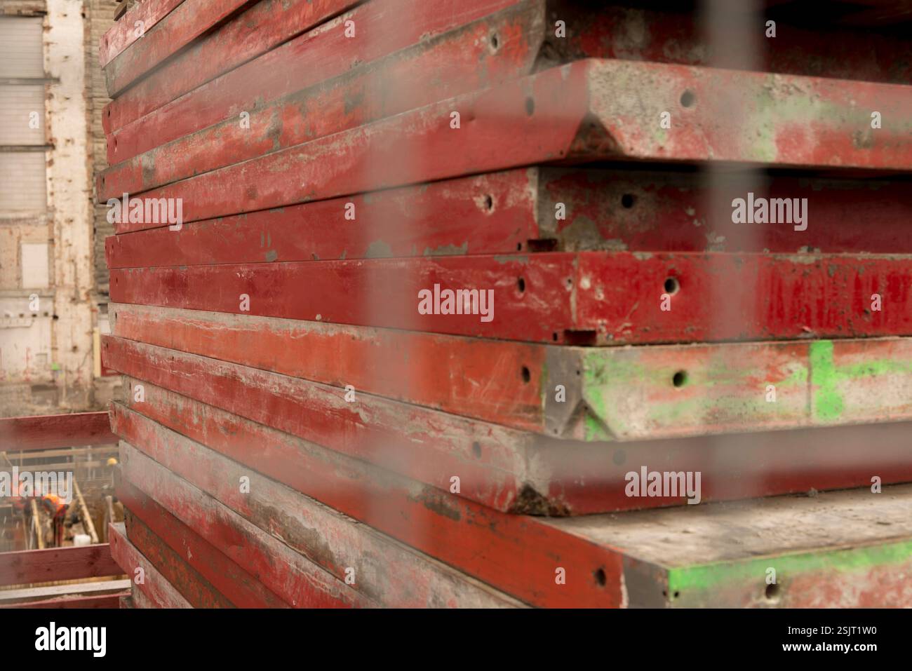 Construction site, scaffolding materials Stock Photo - Alamy