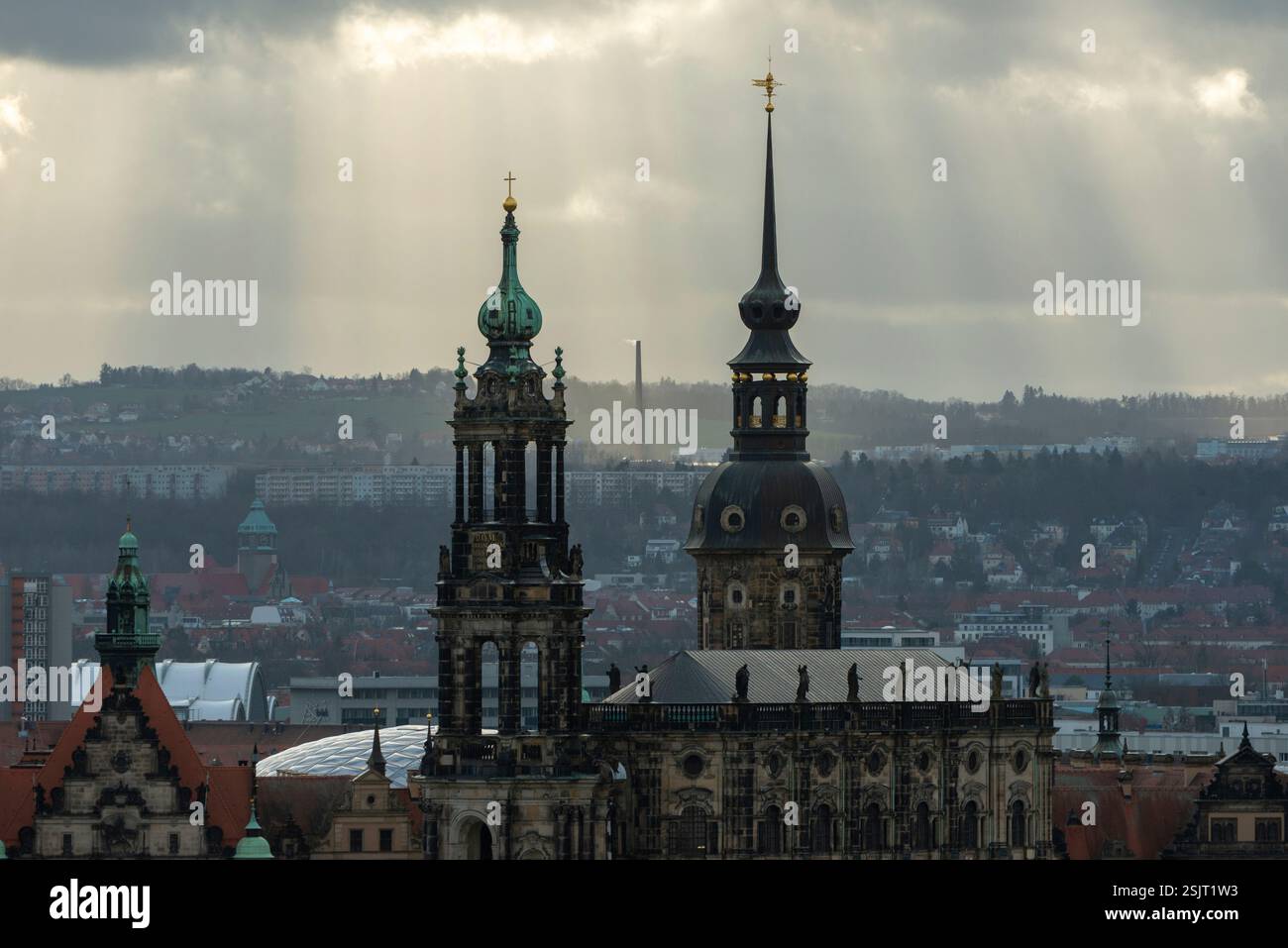 Dresden, view of the historic city, winter light Stock Photo - Alamy