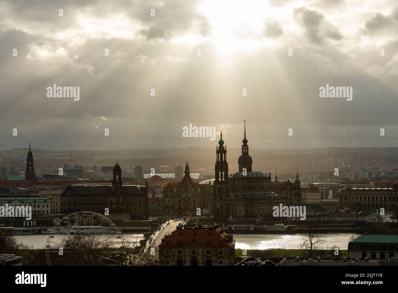 Dresden, view of the historic city, winter light Stock Photo - Alamy