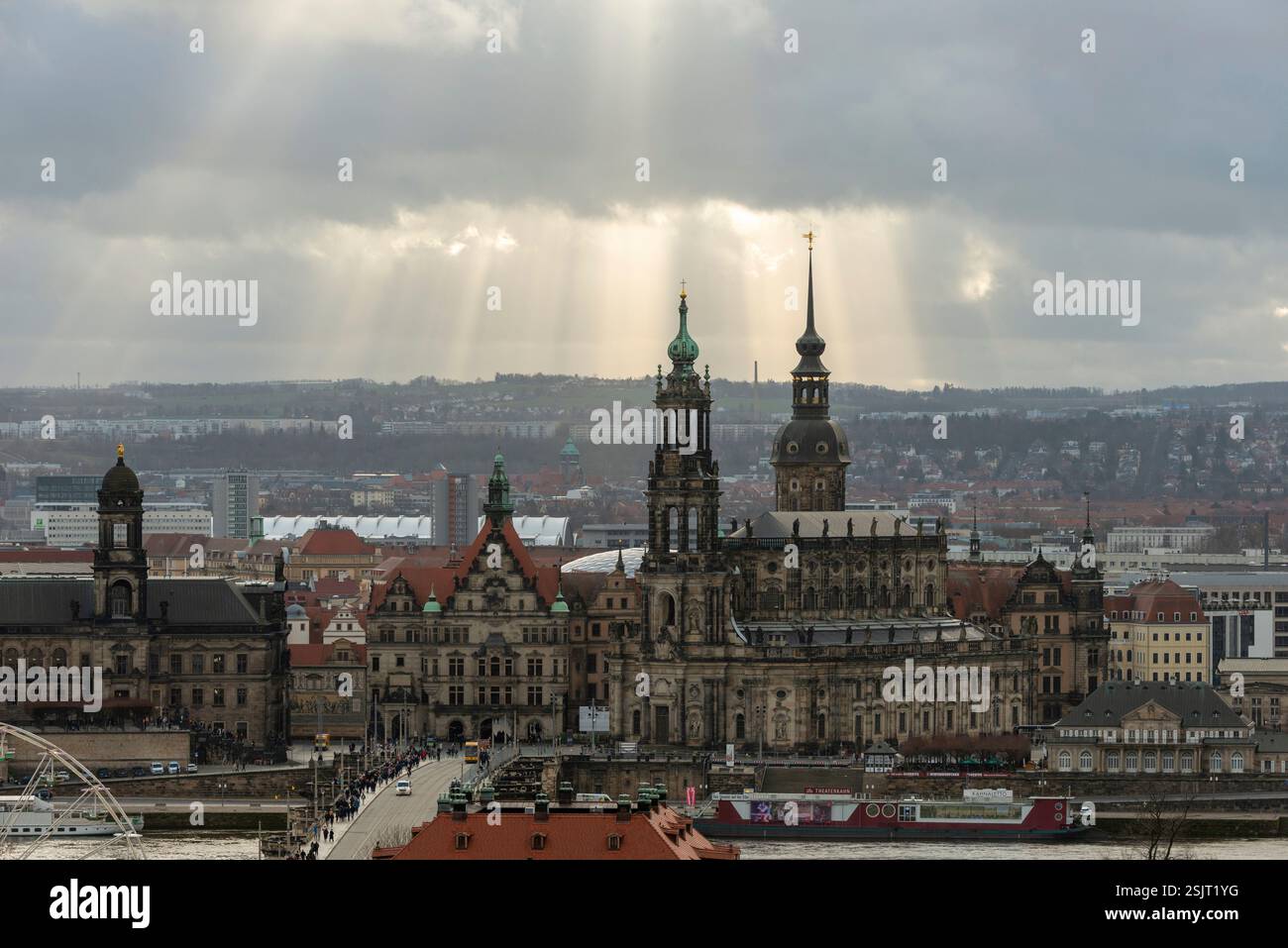Dresden, view of the historic city, winter light Stock Photo - Alamy