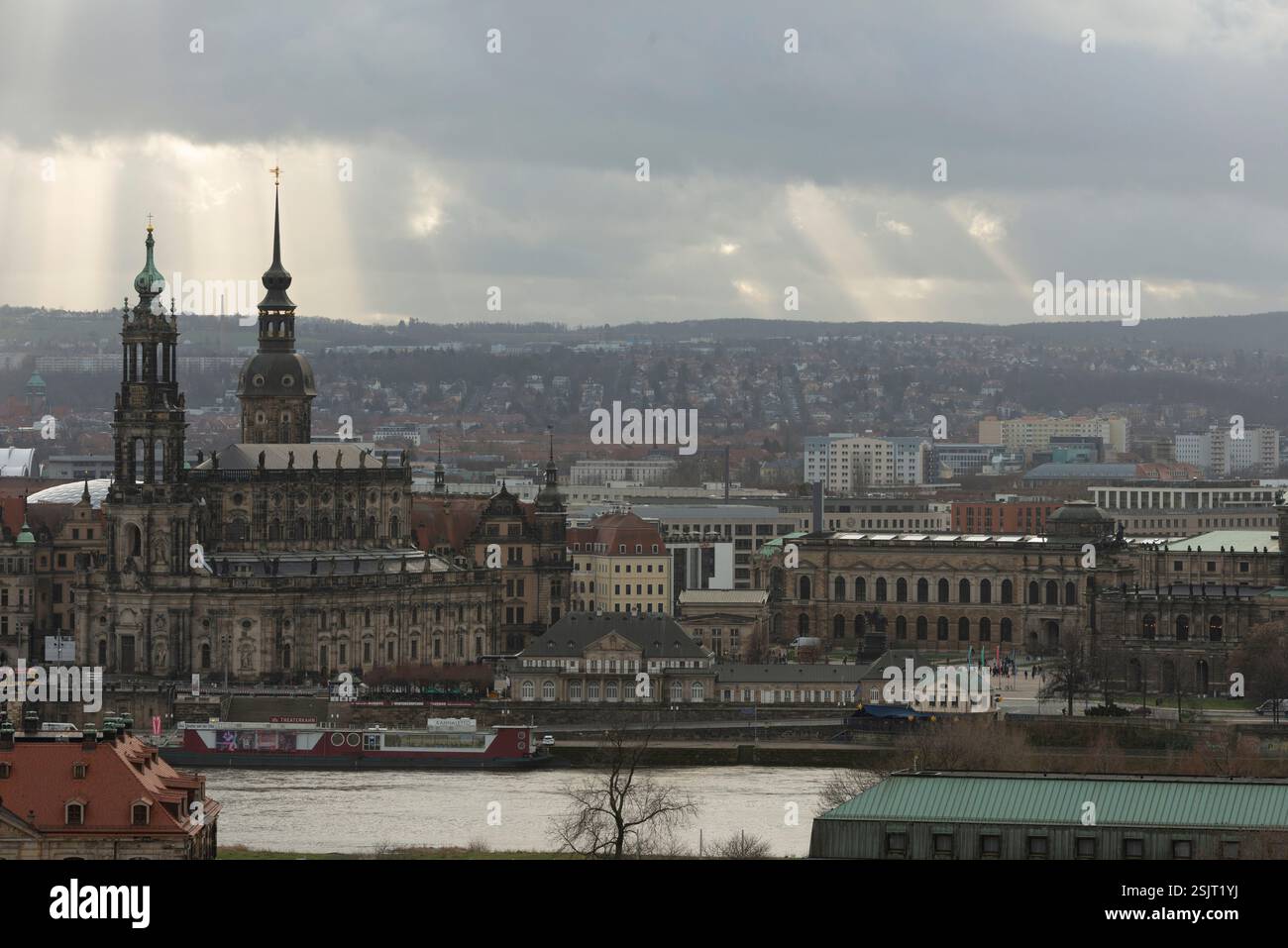 Dresden, view of the historic city, winter light Stock Photo - Alamy