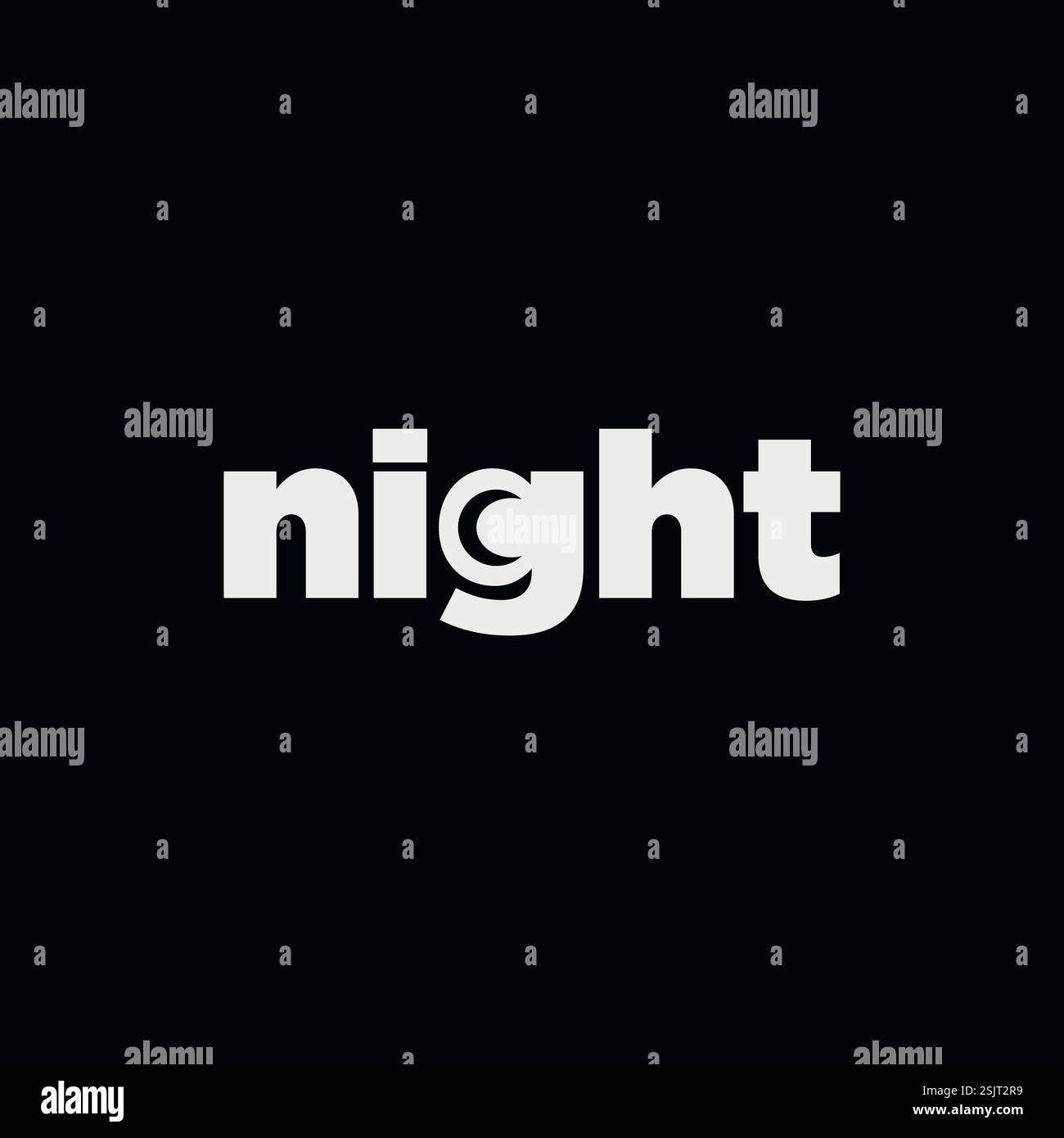Vector night minimal text logo design Stock Vector Image & Art - Alamy