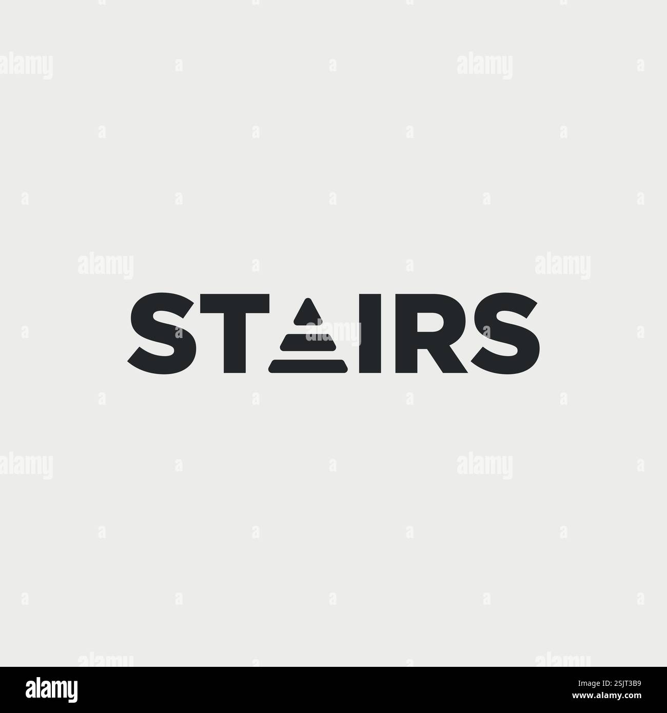Vector stairs minimal text logo design Stock Vector Image & Art - Alamy