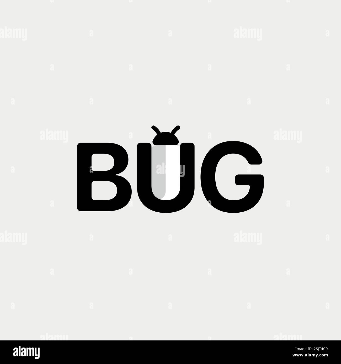 Vector bug minimal text logo design Stock Vector Image & Art - Alamy