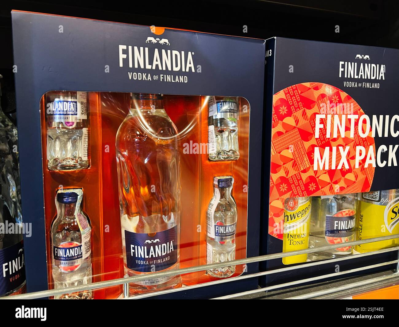 Kyiv, Ukraine - February 11, 2025: Packaging of Finlandia vodka gift ...