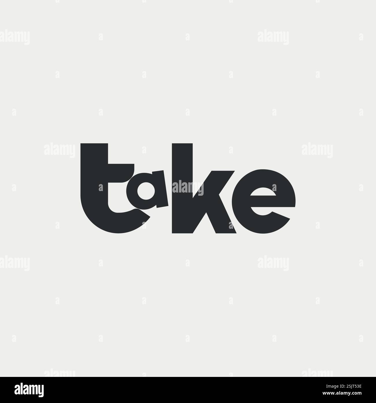 Vector take minimal text logo design Stock Vector Image & Art - Alamy
