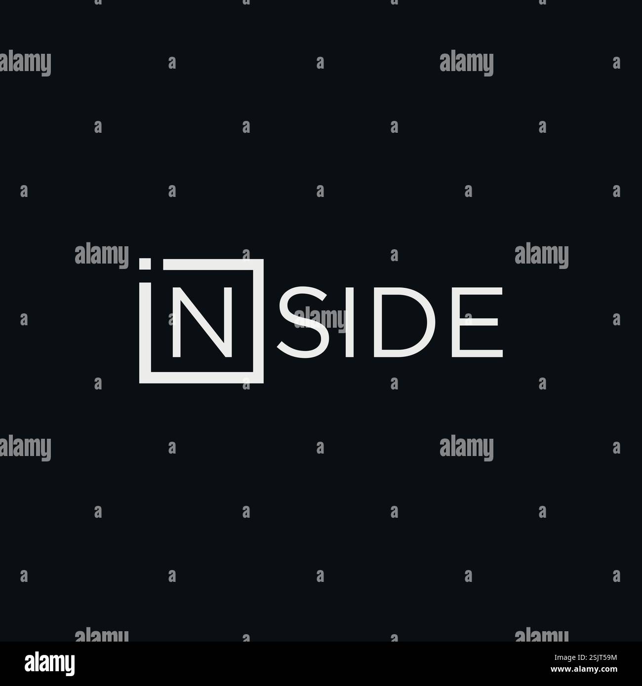 Vector inside minimal text logo design Stock Vector Image & Art - Alamy