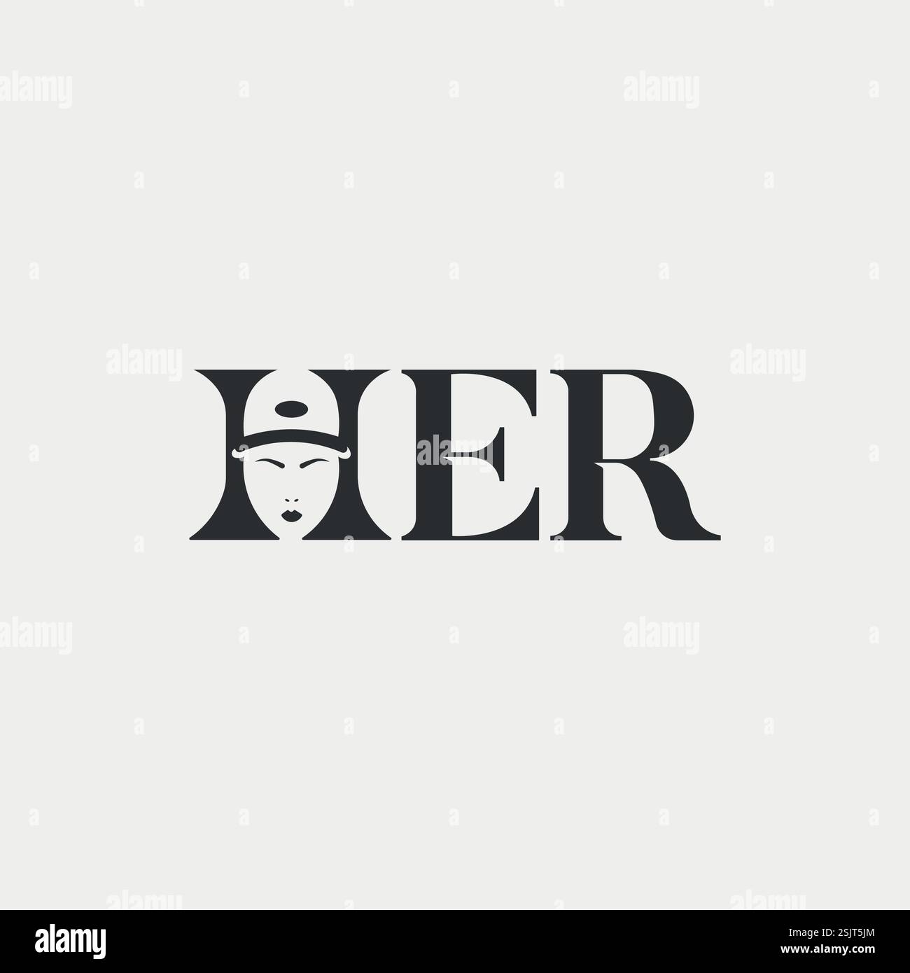 Vector her minimal text logo design Stock Vector Image & Art - Alamy
