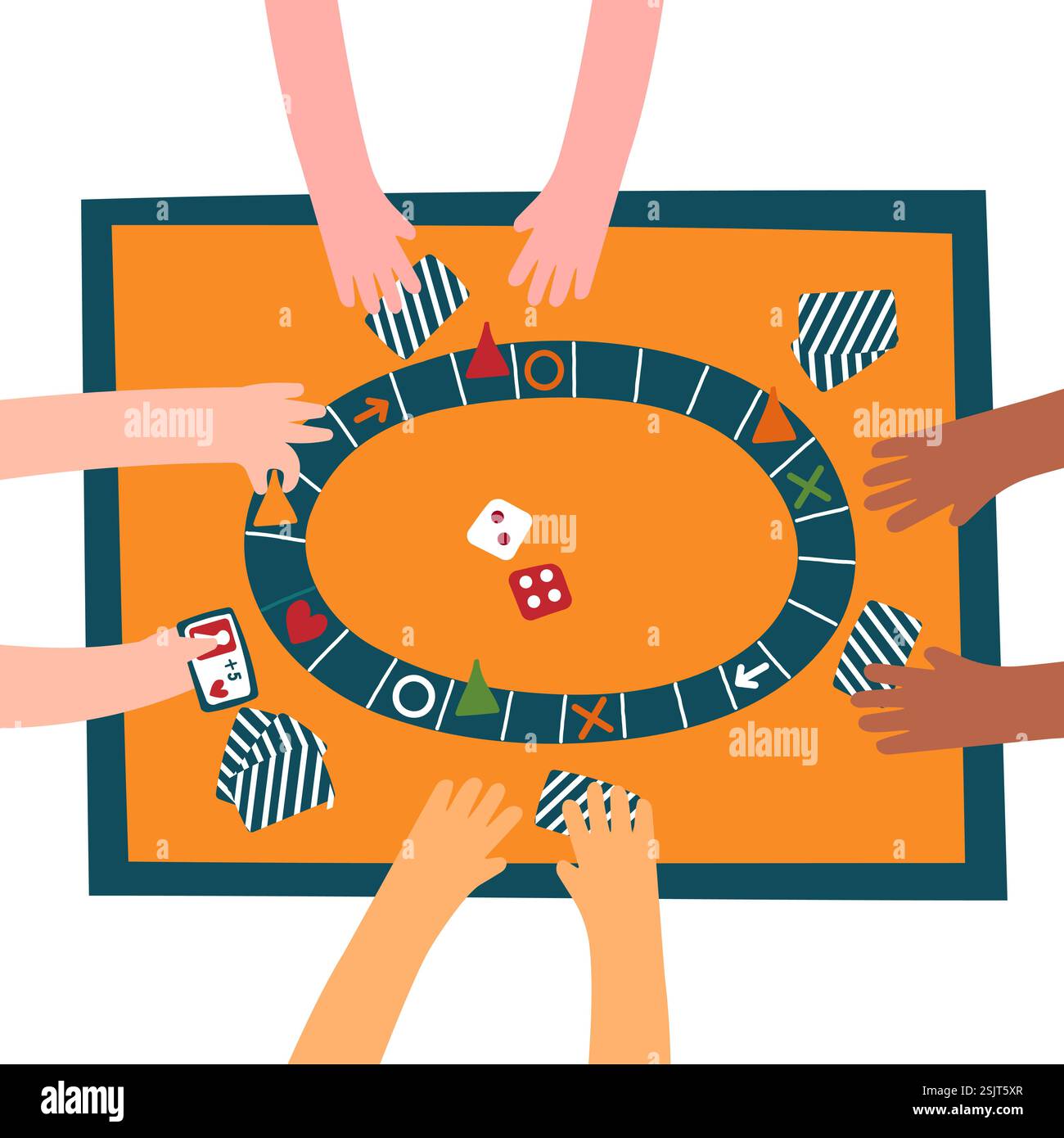 Friends playing board game Stock Vector Images - Alamy