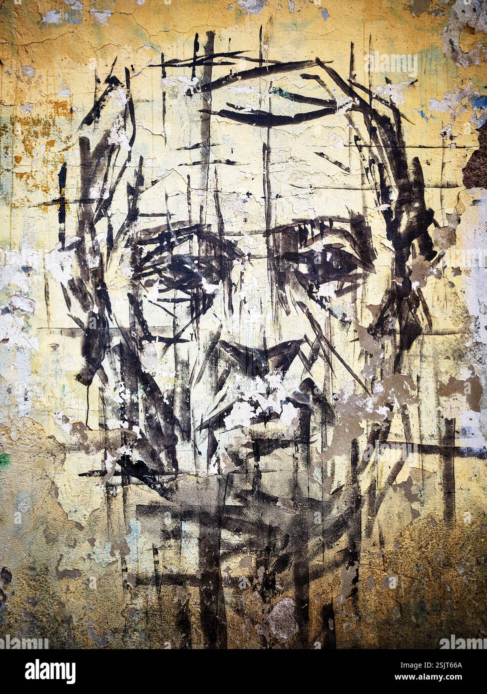 Street scene in the Via Urbana, mural painting, Rome, Italy Stock Photo ...