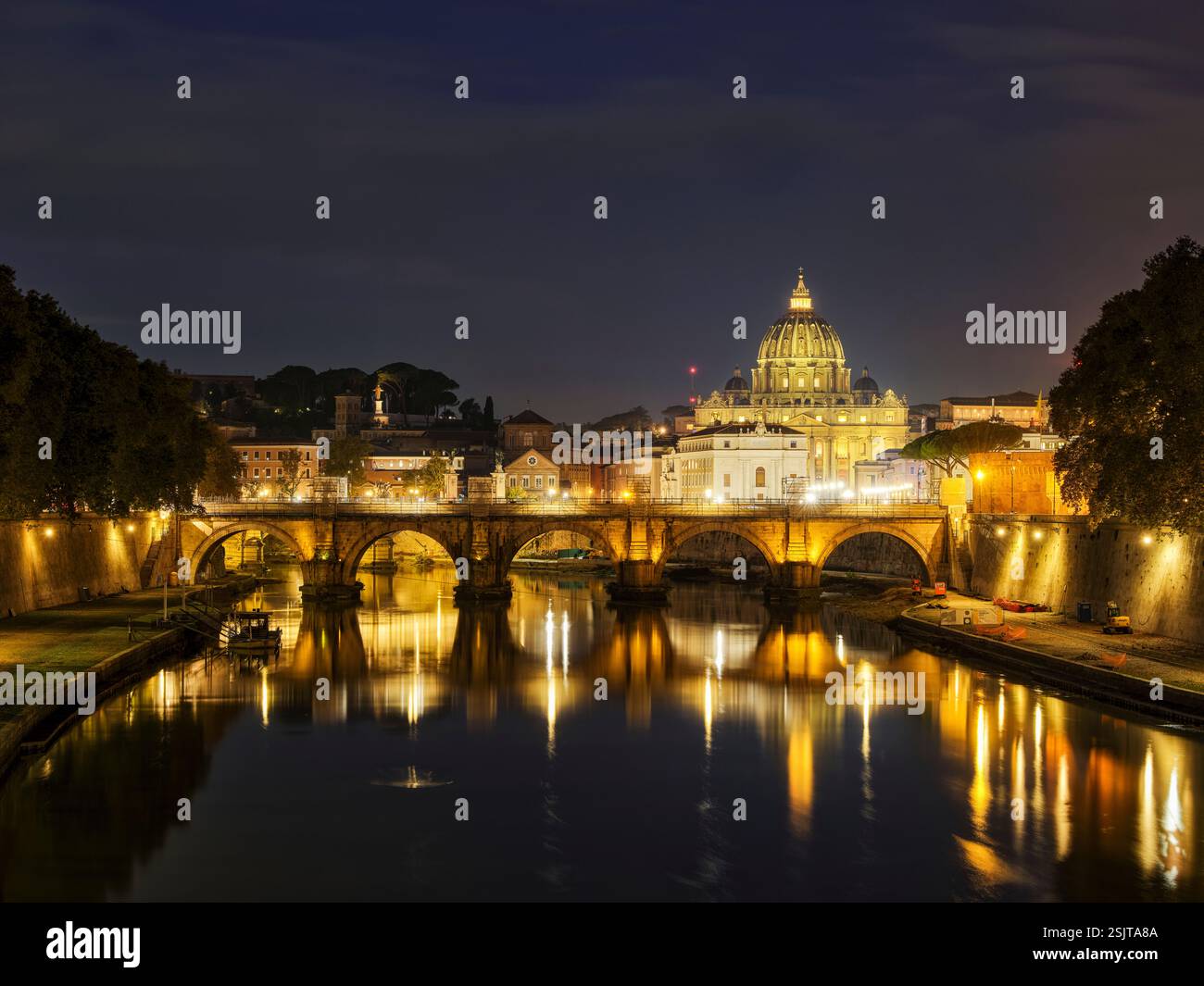 View of St. Peter's Basilica from the Ponte Umberto I, Rome, Italy ...