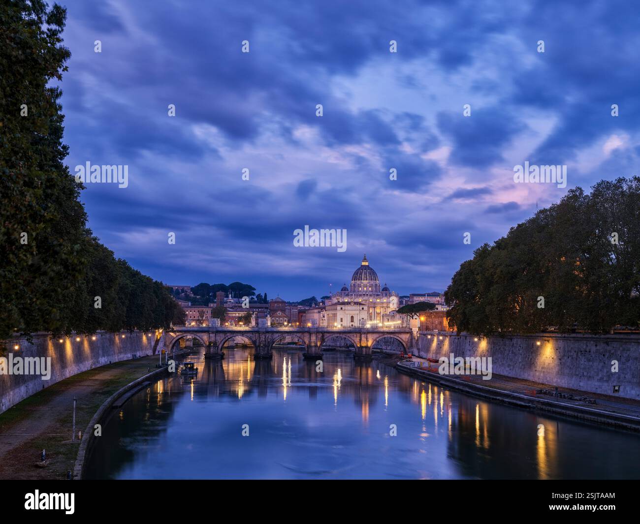 View of St. Peter's Basilica from the Ponte Umberto I, Rome, Italy ...
