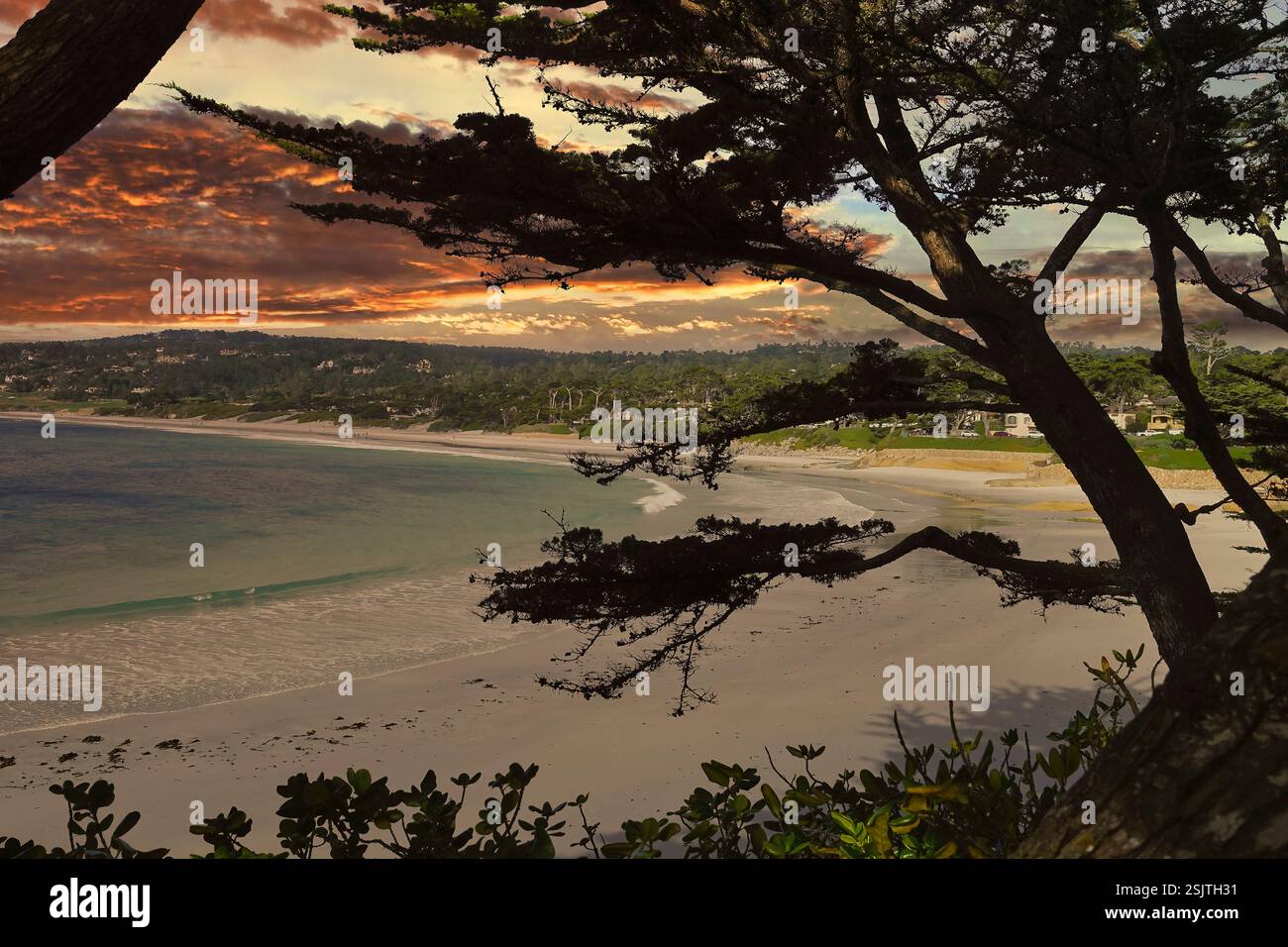 Carmel, California, USA - February 6th, 2025 Sunrise over Carmel Beach ...
