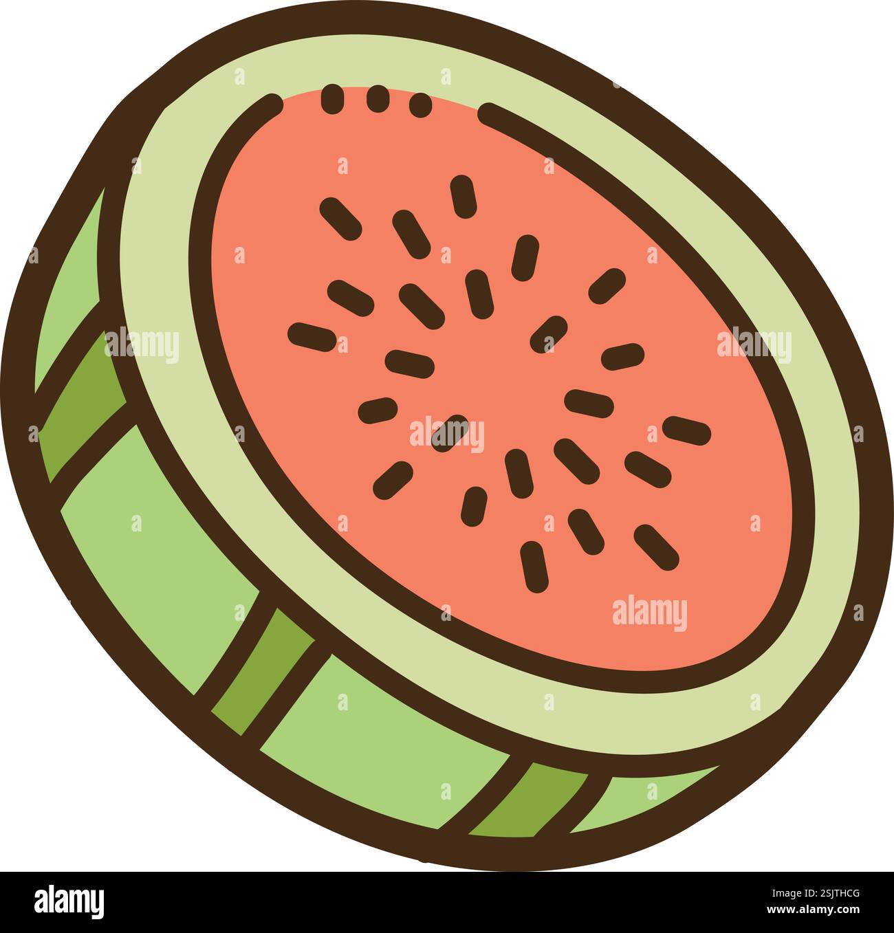 Watermelon slice vector doodle illustration and graphic. Part of fruit ...