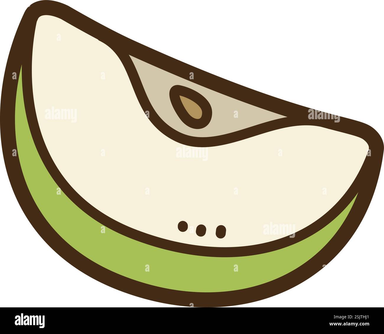 Apple slice vector doodle illustration and graphic. Part of fruit slice ...