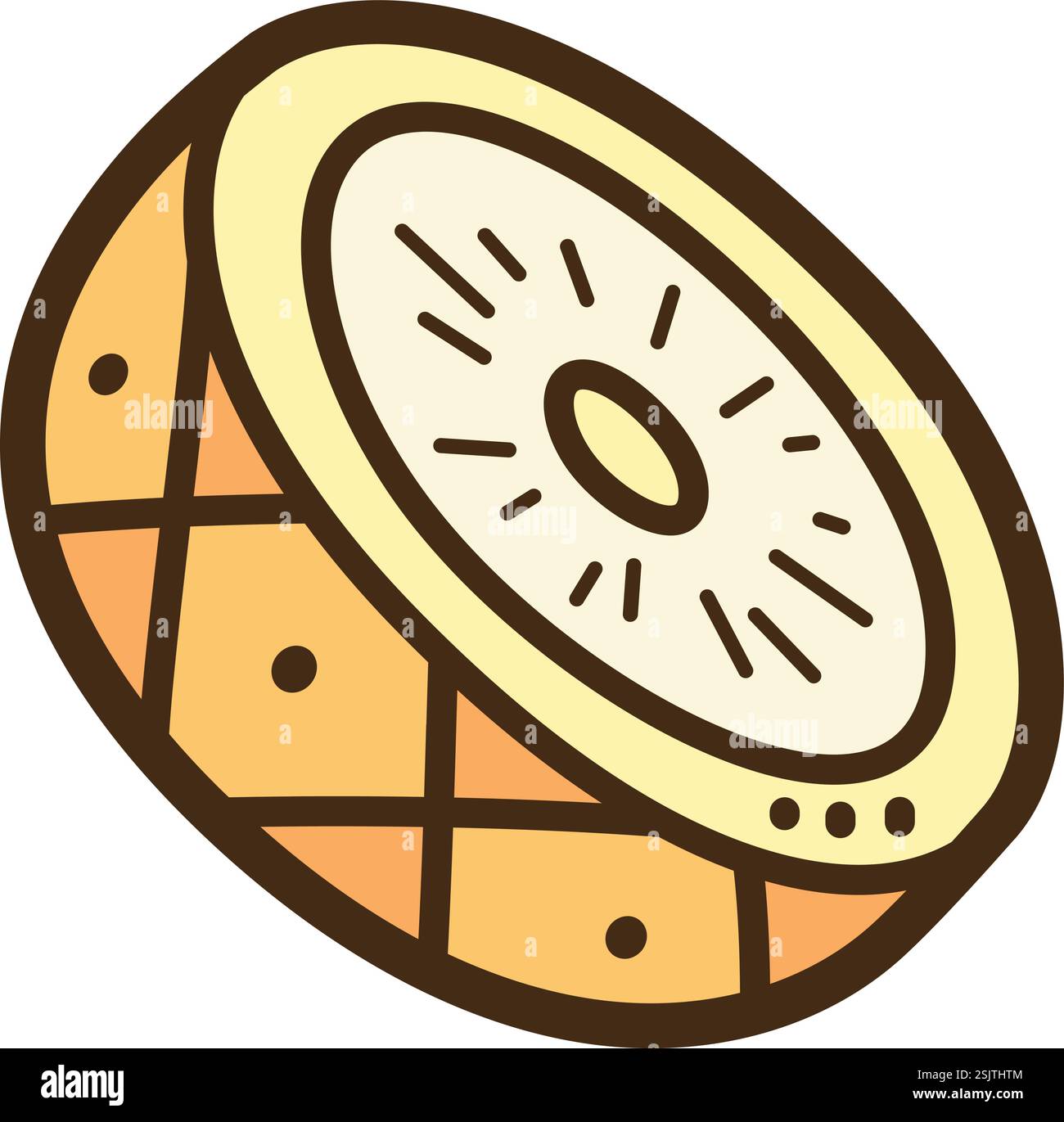 Pineapple slice vector doodle illustration and graphic. Part of fruit ...