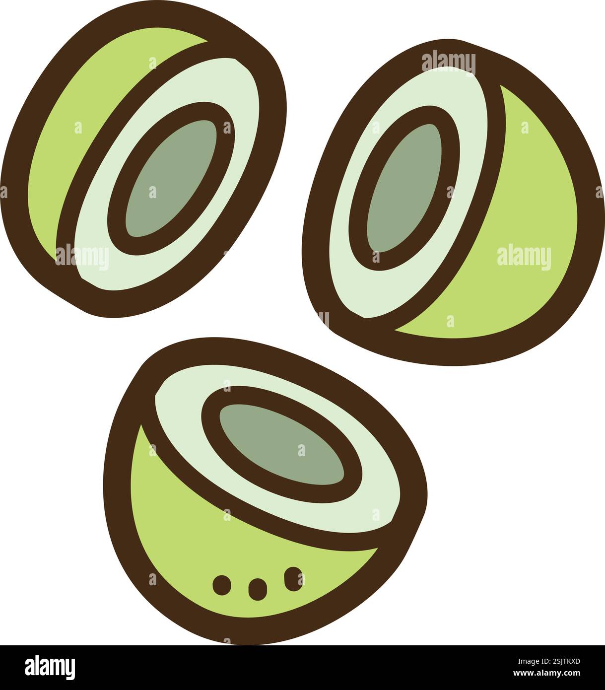 Olive slice vector doodle illustration and graphic. Part of fruit slice ...