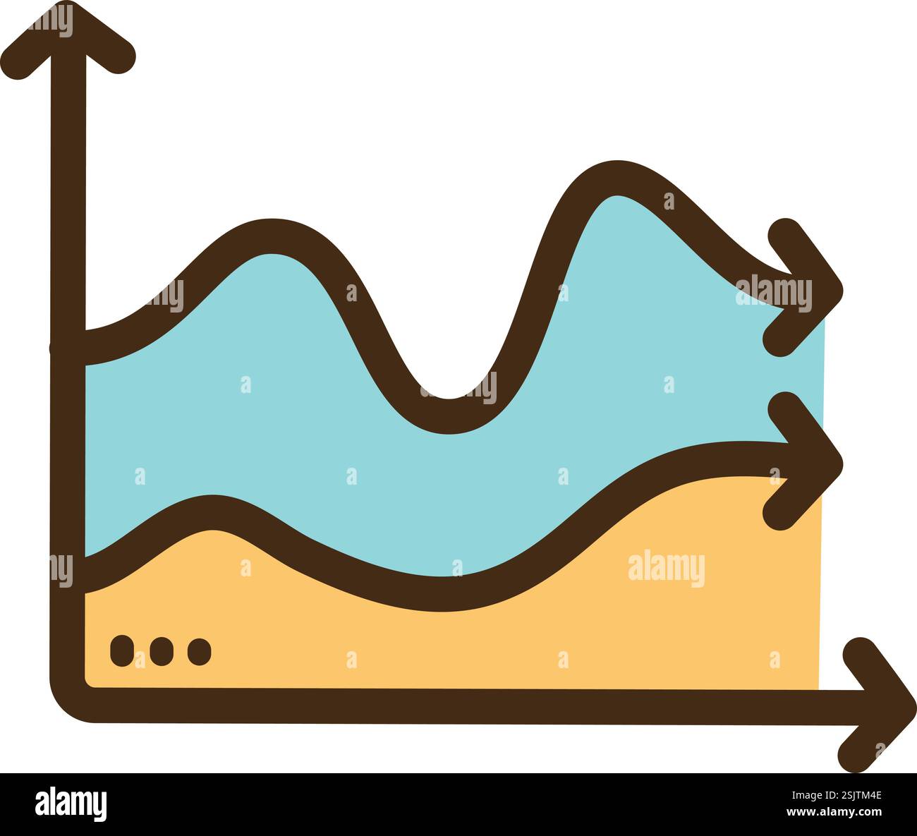 Spline chart vector doodle illustration and graphic. Part of graph and ...