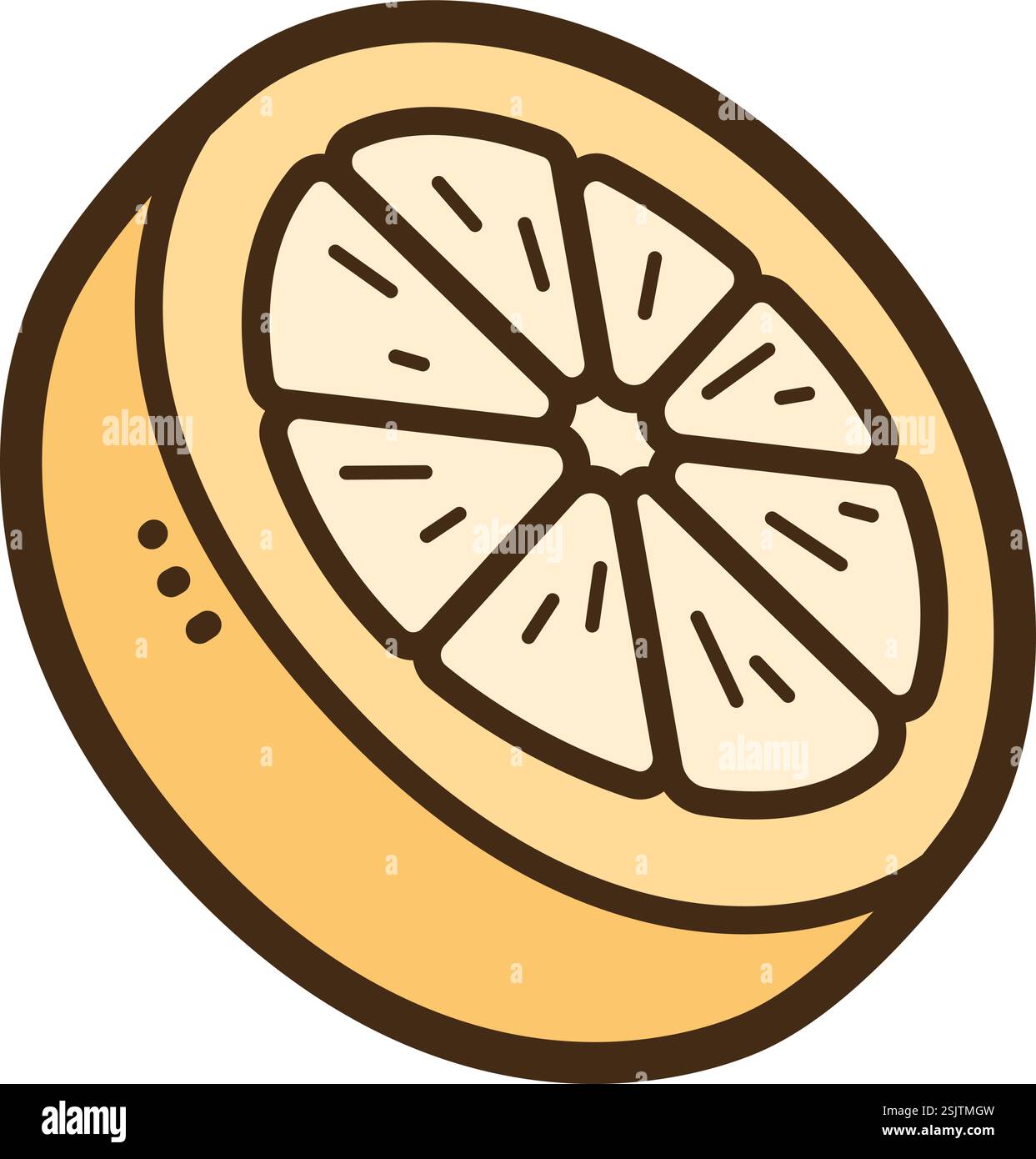 Lemon slice vector doodle illustration and graphic. Part of fruit slice category Stock Vector ...