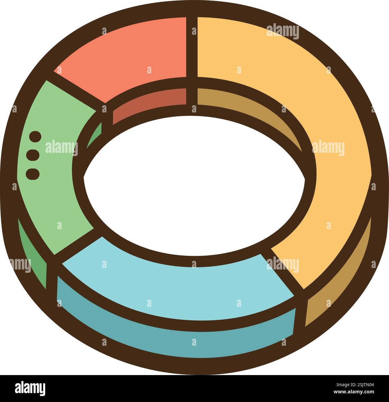 Donut chart vector doodle illustration and graphic. Part of graph and ...
