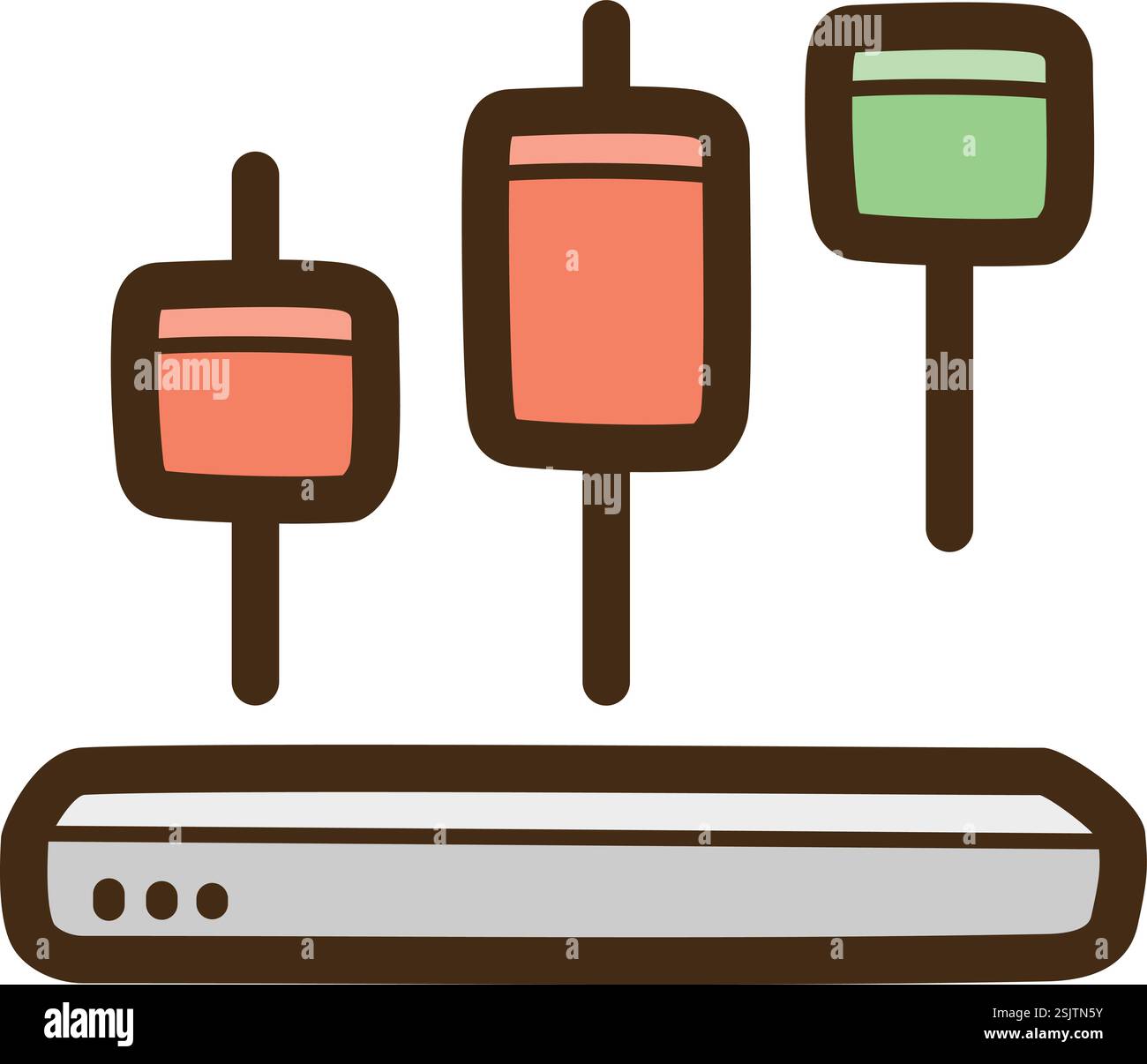 Candle chart vector doodle illustration and graphic. Part of graph and ...