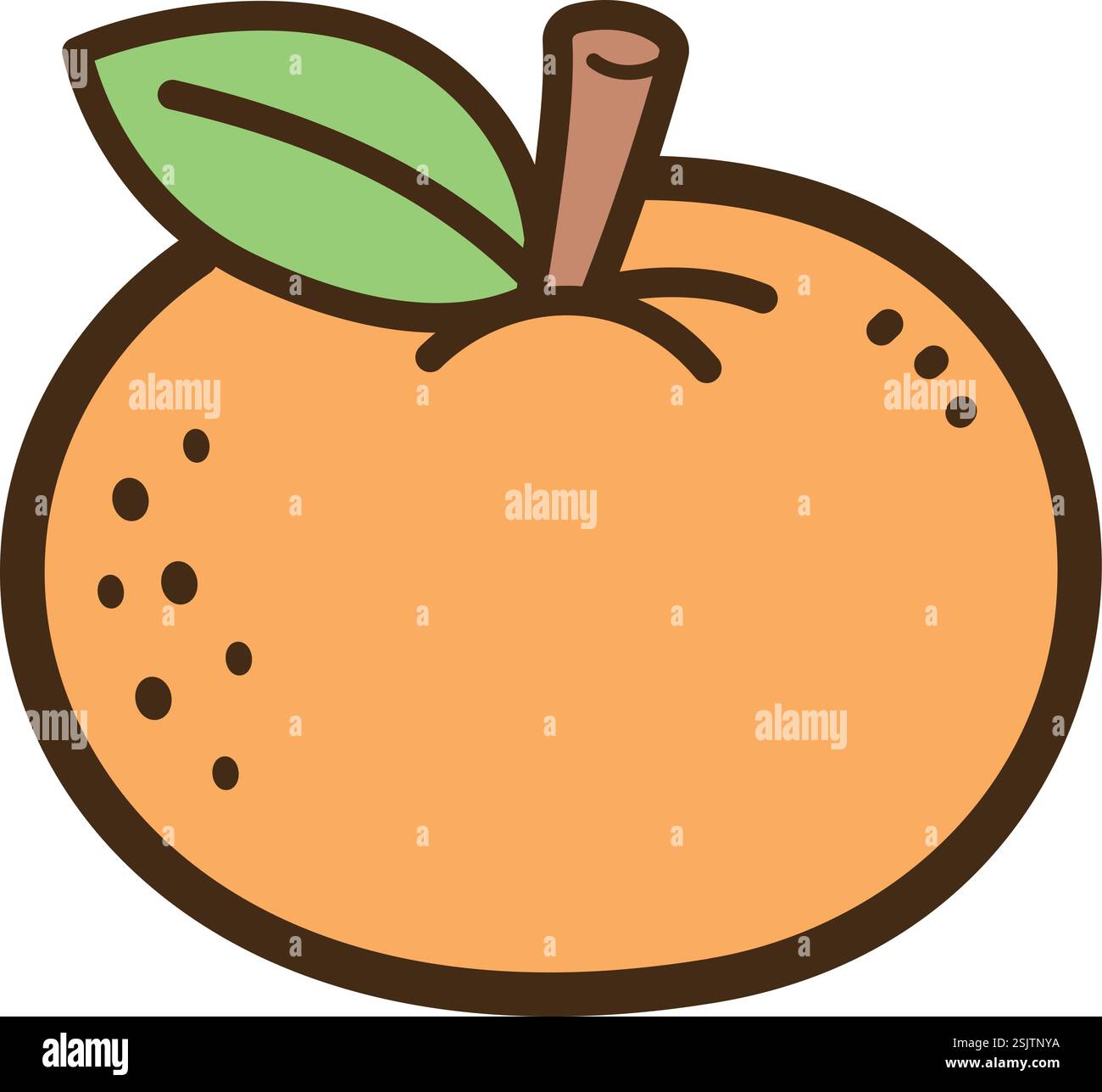 Orange vector doodle illustration and graphic. Part of fruits category ...