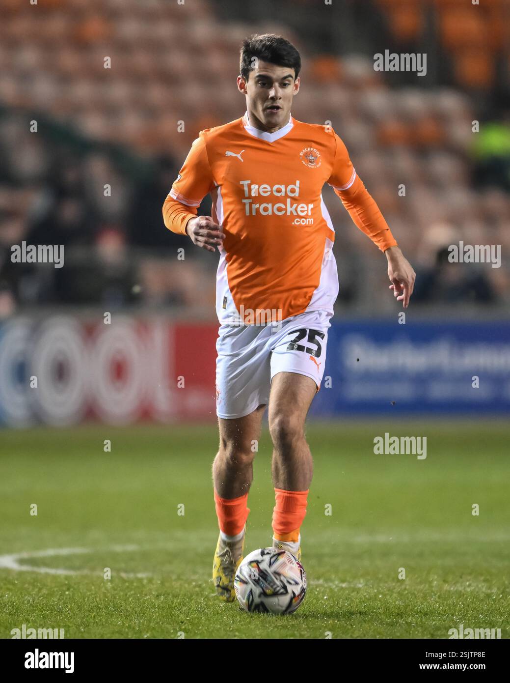 Rob Apter of Blackpool makes a break with the ball during the Sky Bet ...