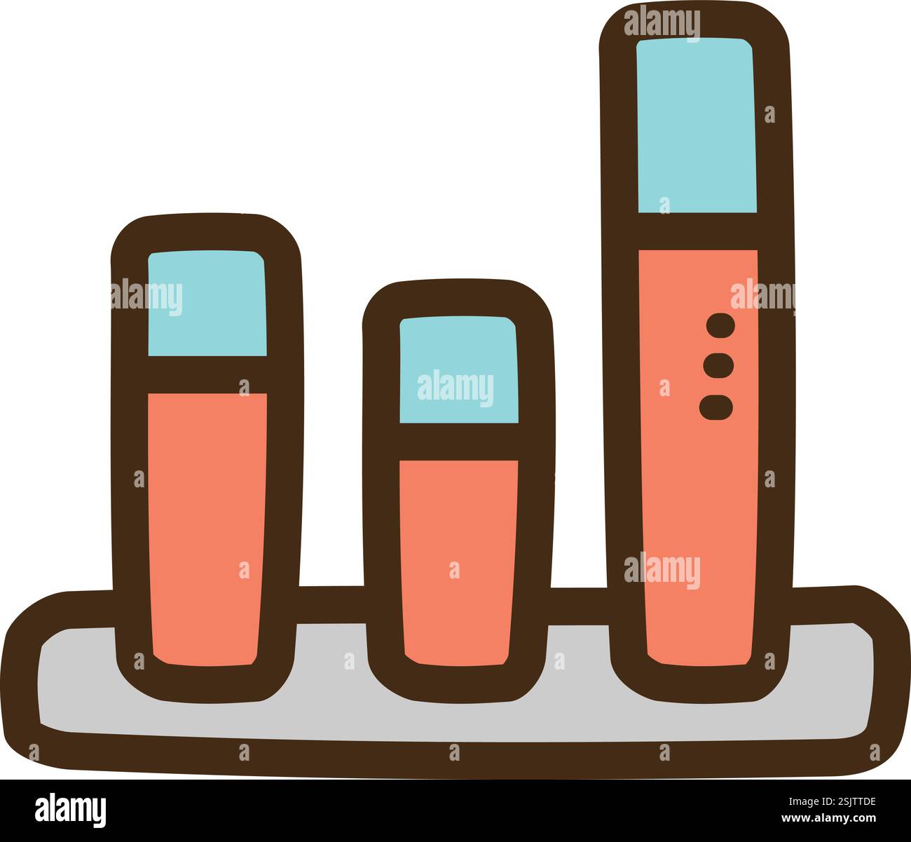 Stacked column chart vector doodle illustration and graphic. Part of graph and chart category ...