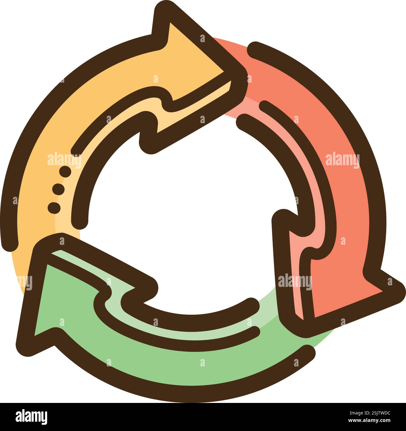 Circle arrow vector doodle illustration and graphic. Part of graph and ...