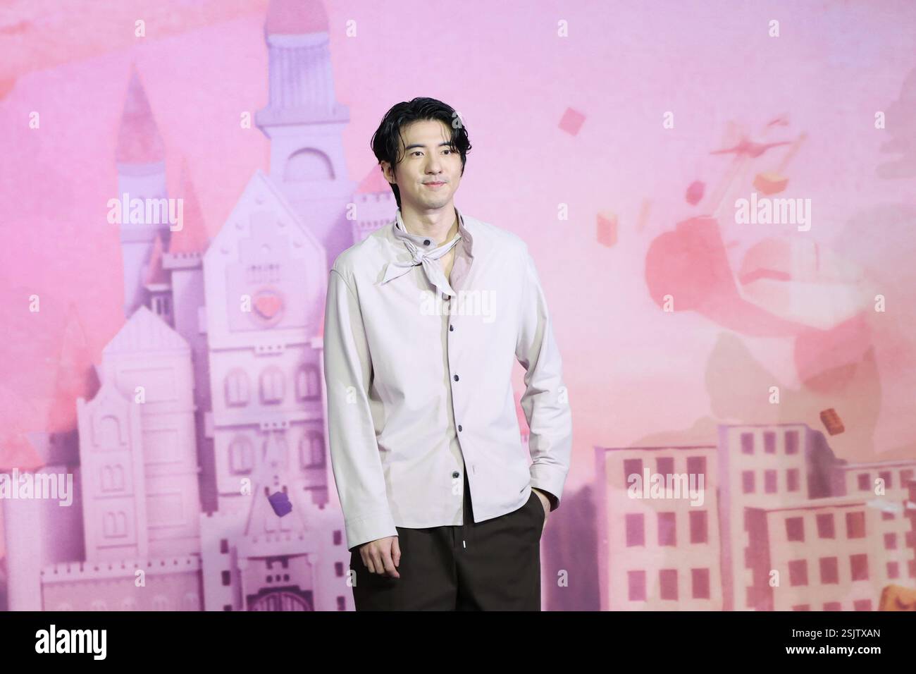 TAIPEI, CHINA - FEBRUARY 11, 2025 - Taiwanese actor Meng-Po Fu attends ...