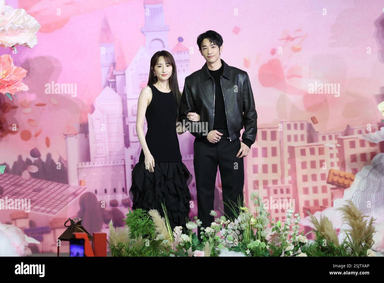 TAIPEI, CHINA - FEBRUARY 11, 2025 - Taiwanese actor Jasper Liu and Taiwanese actress Alice Ko ...