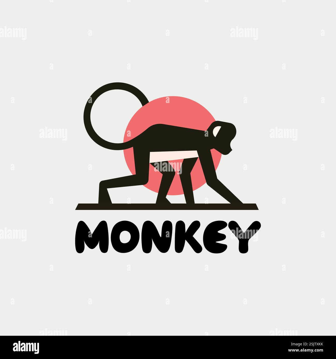 Vector illustration of cute fat monkey logo Stock Vector Image & Art ...