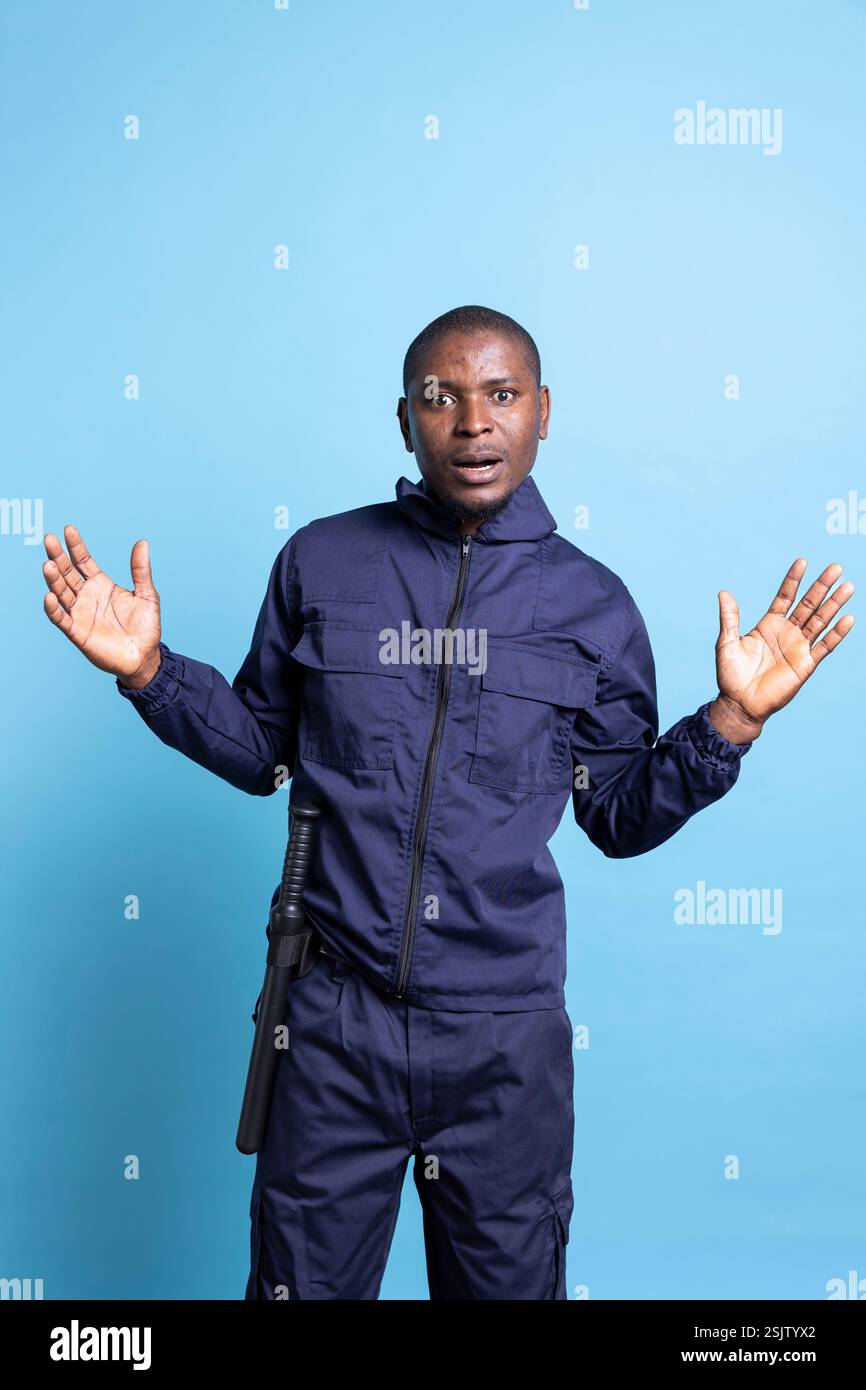 Shocked security guard in hi-res stock photography and images - Alamy