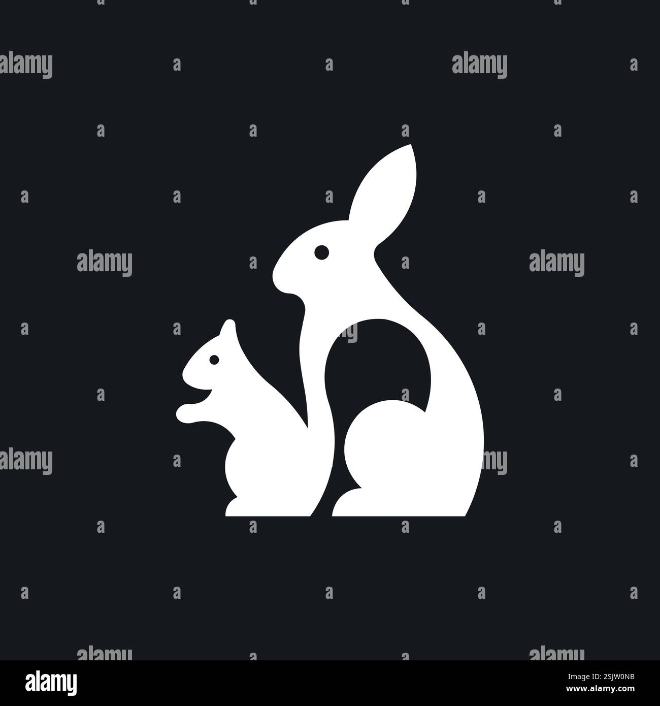 Silhouette rabbit head animal Stock Vector Images - Alamy
