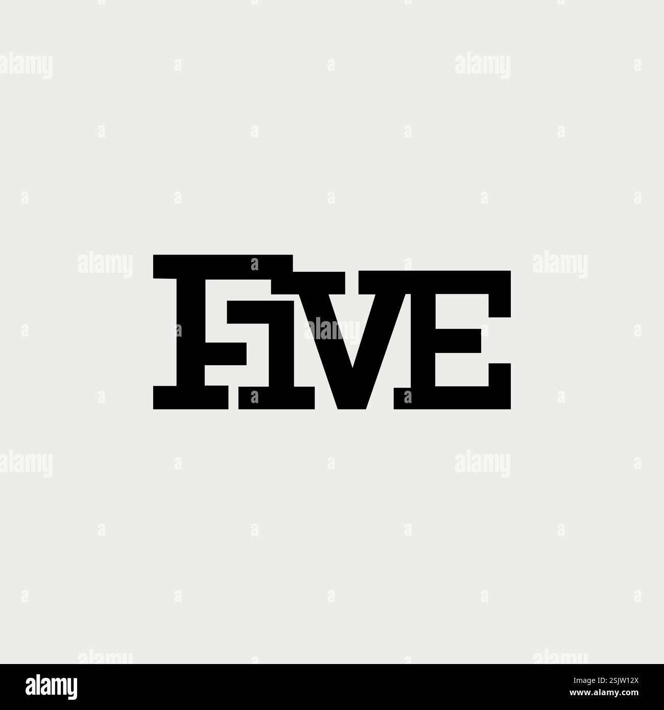 Vector five minimal text logo design Stock Vector Image & Art - Alamy