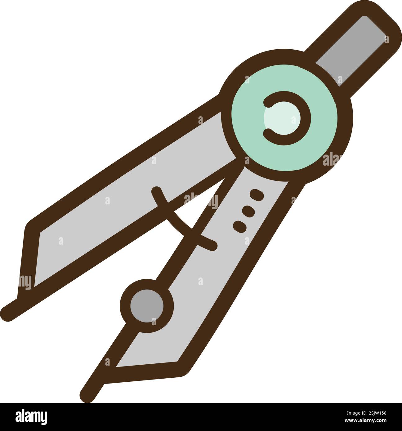 Drawing compass tool vector doodle illustration and graphic. Part of ...