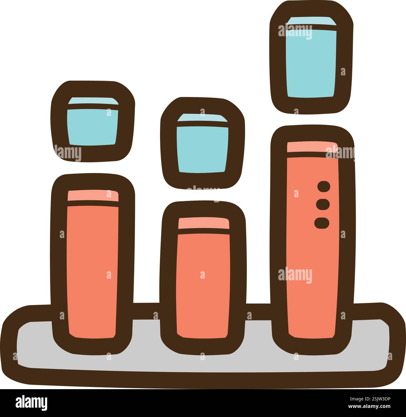 Stacked column graph vector doodle illustration and graphic. Part of ...