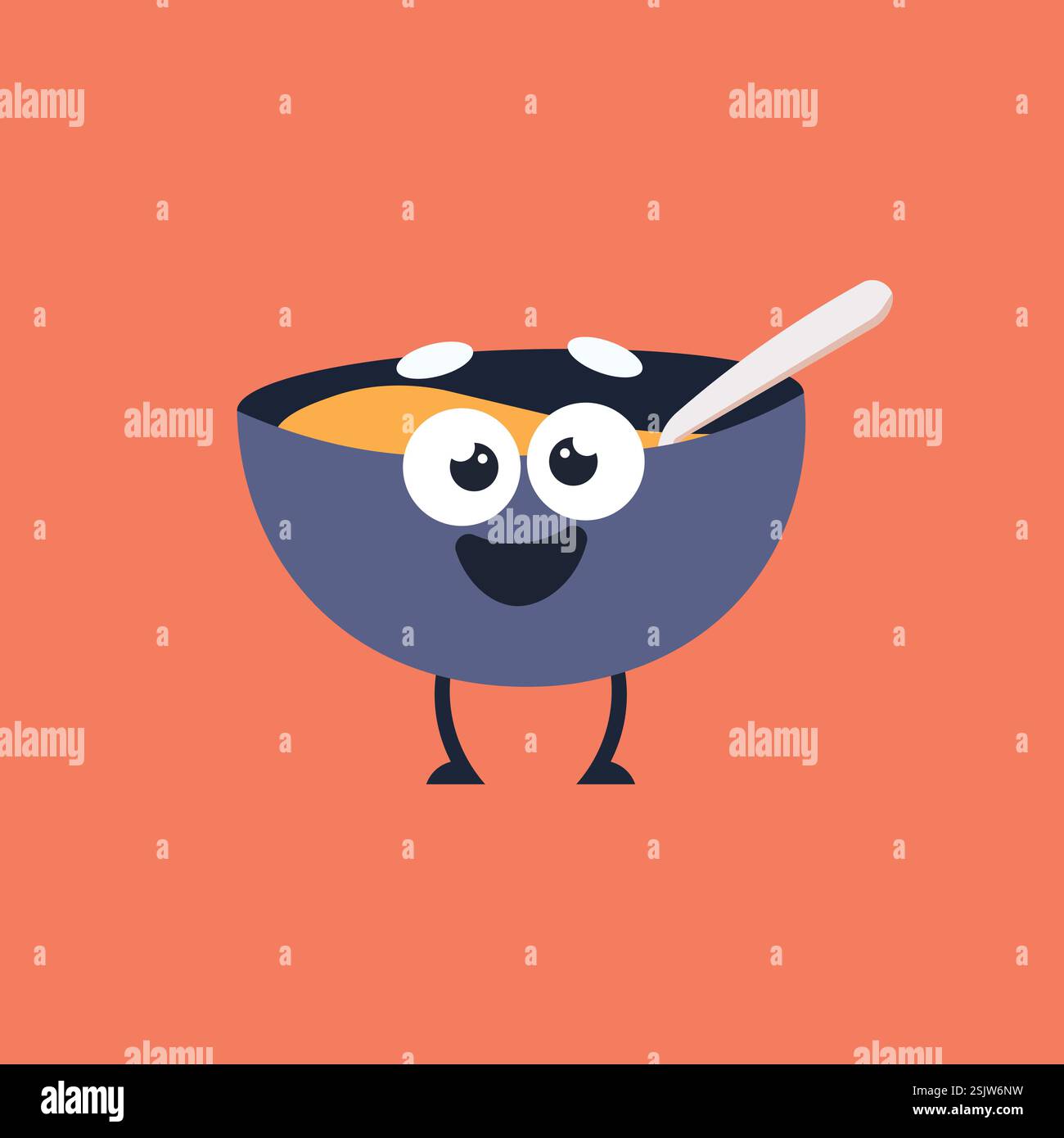 Vector illustration of cute soup plate Stock Vector Image & Art - Alamy