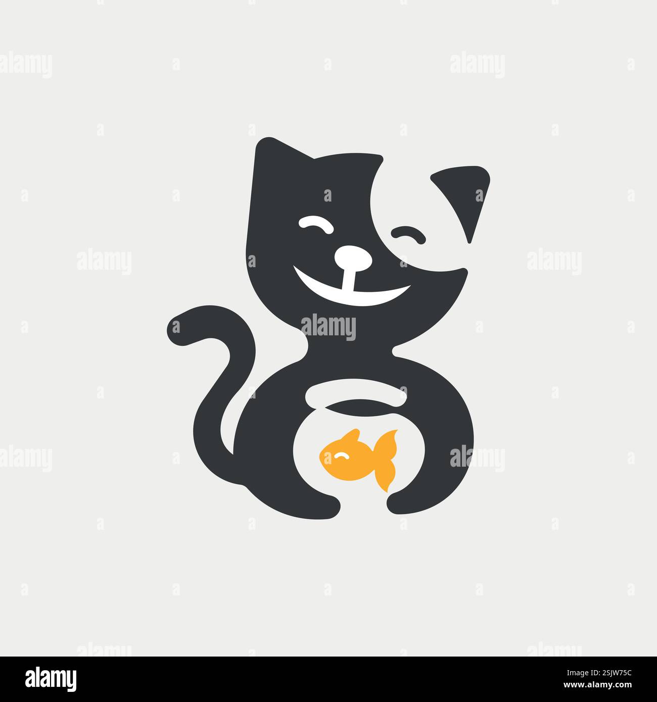 Vector illustration of cat and fish Stock Vector Image & Art - Alamy
