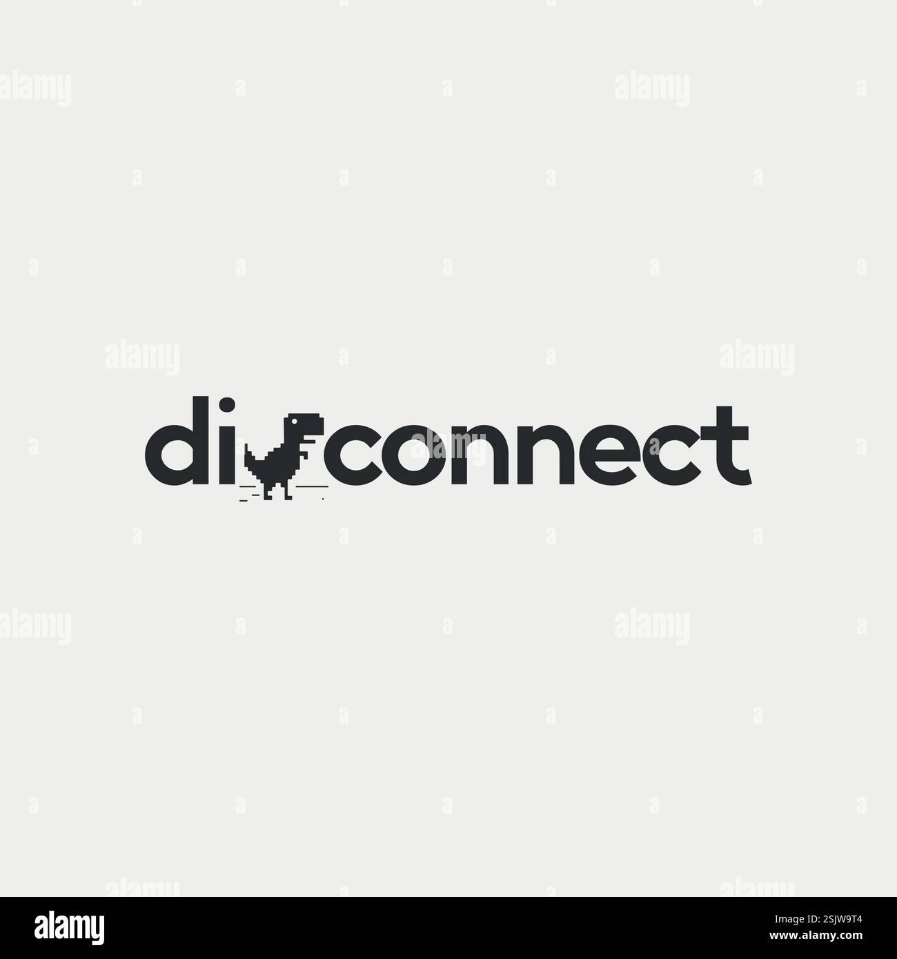 Vector disconnect text logo design Stock Vector Image & Art - Alamy
