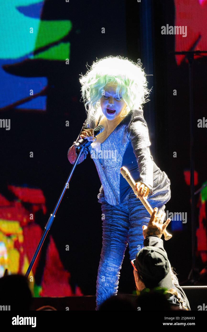 London, UK. Tuesday February 11, 2025. Cyndi Lauper performs at The O2 ...